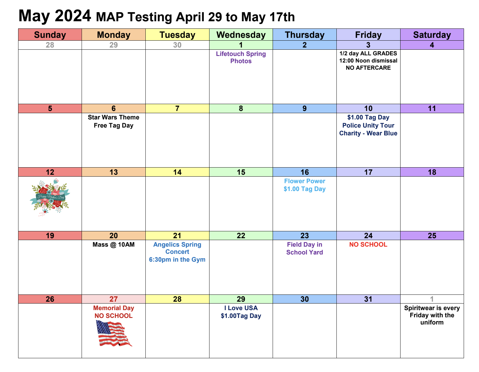 School Calendar - All Saints Catholic Academy - Bayonne, NJ